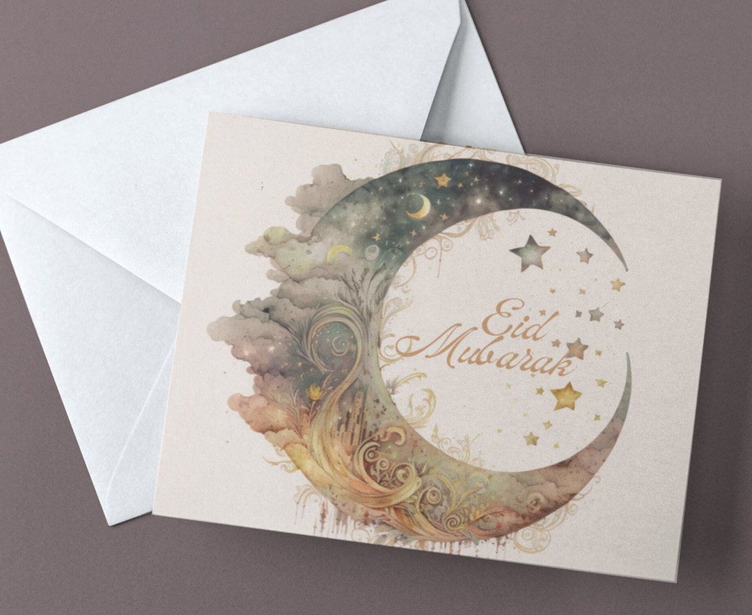 Printable Eid Card Eid Mubarak Happy Eid Card DIGITAL DOWNLOAD Eid ...