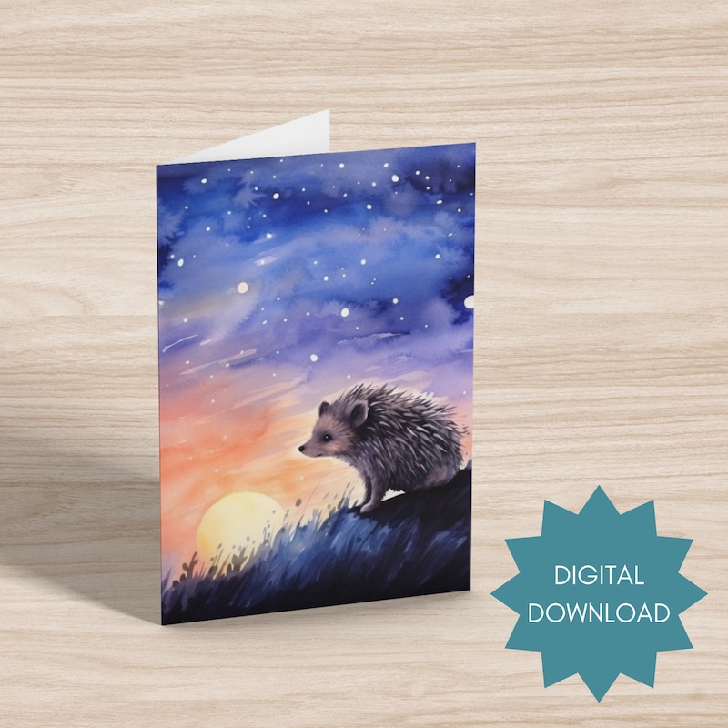 Hedgehog Cards - Etsy