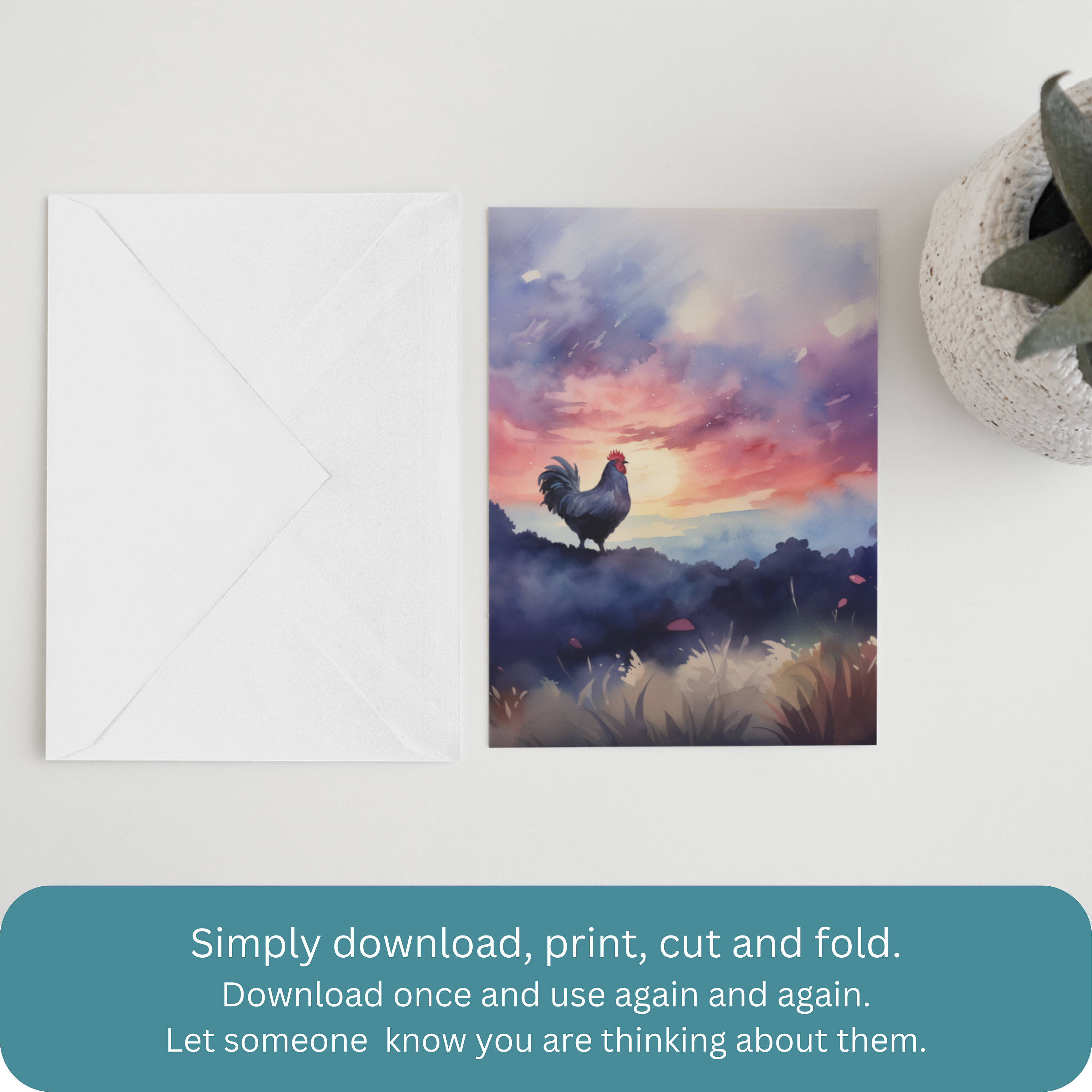 Chicken Card - Printable Greeting Card- Pet Loss Card - Animal Card ...