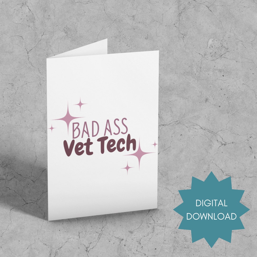 Bad Ass Vet Tech Happy Vet Tech Week Card Vet Tech Card - Etsy