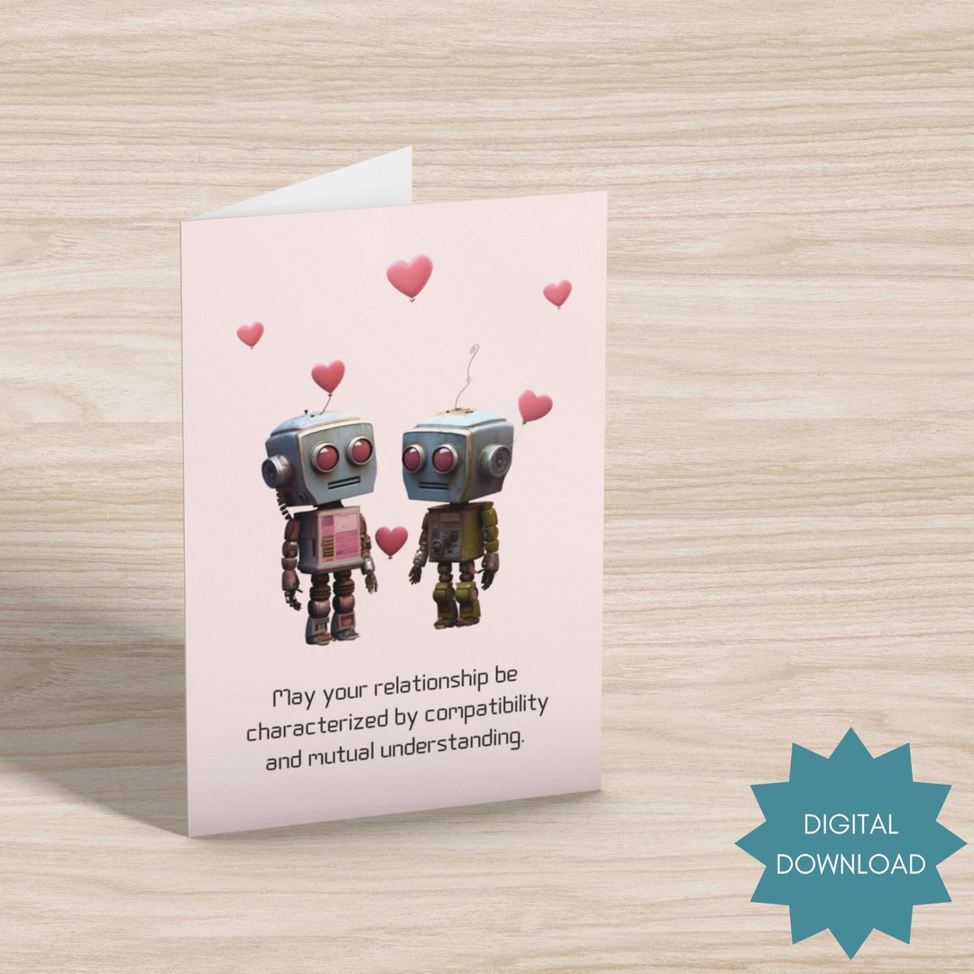 Robots in Love Valentines Day Card Galentines Card Anniversary Card ...