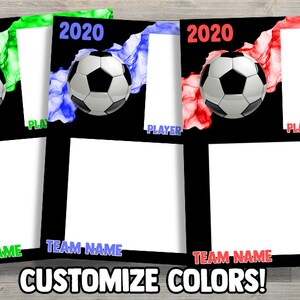 Soccer Memory Mate Template Sports Photography Scrapbooking Photoshop ...