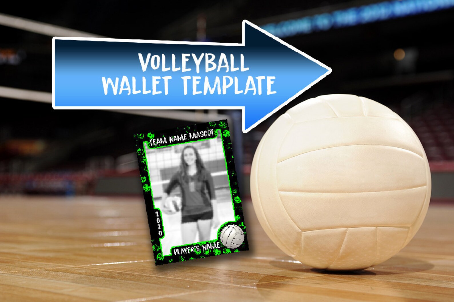 VOLLEYBALL Individual Wallet Photo Template Sports Photography ...
