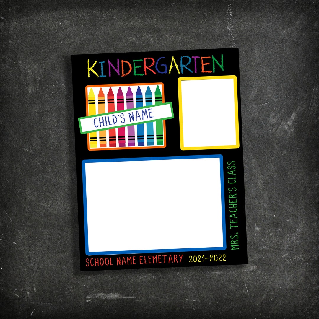 2 DIGITAL FILES! KINDERGARTEN School Photos Memory Mate Teacher Student ...