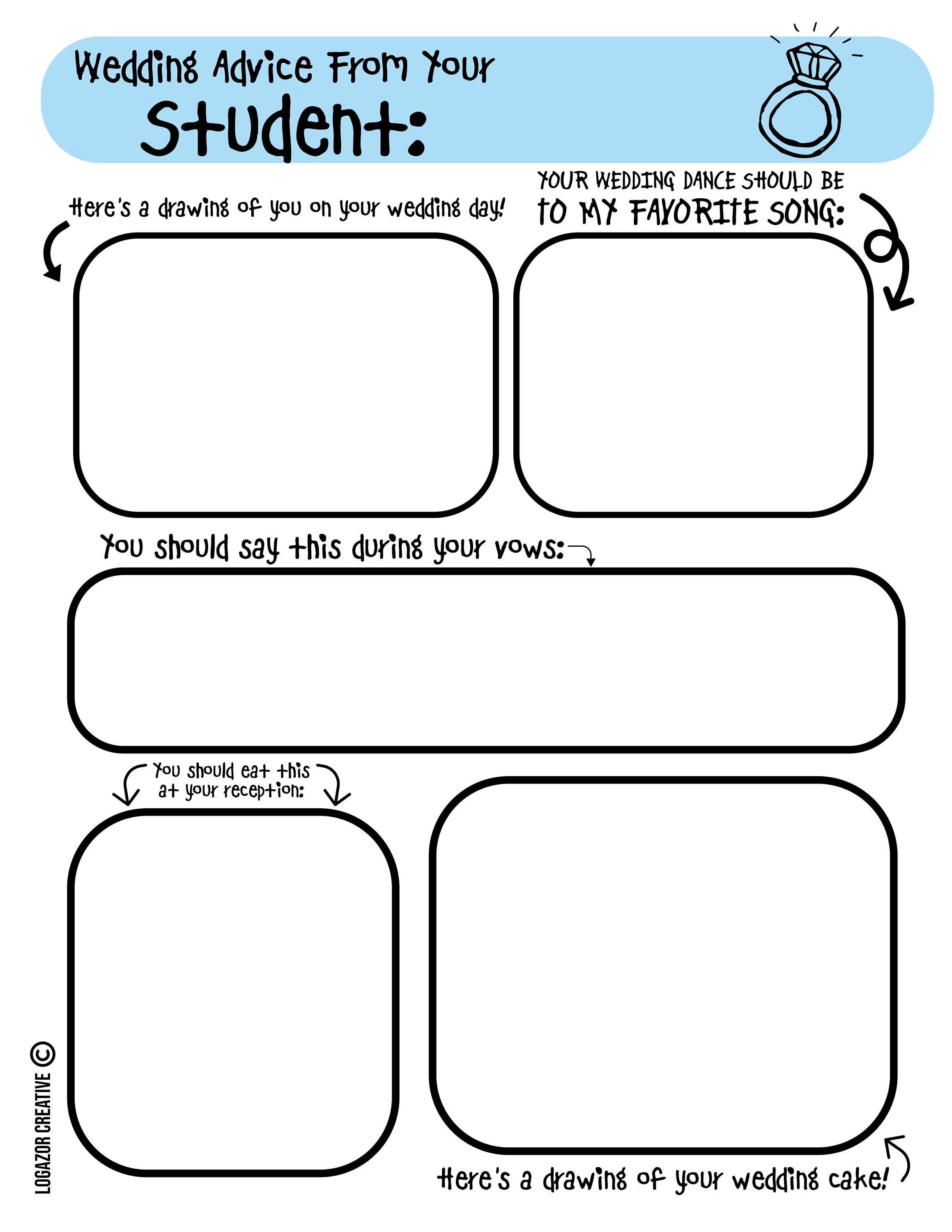 Student to Teacher Wedding Advice Printable for Wedding Honeymoon Leave ...