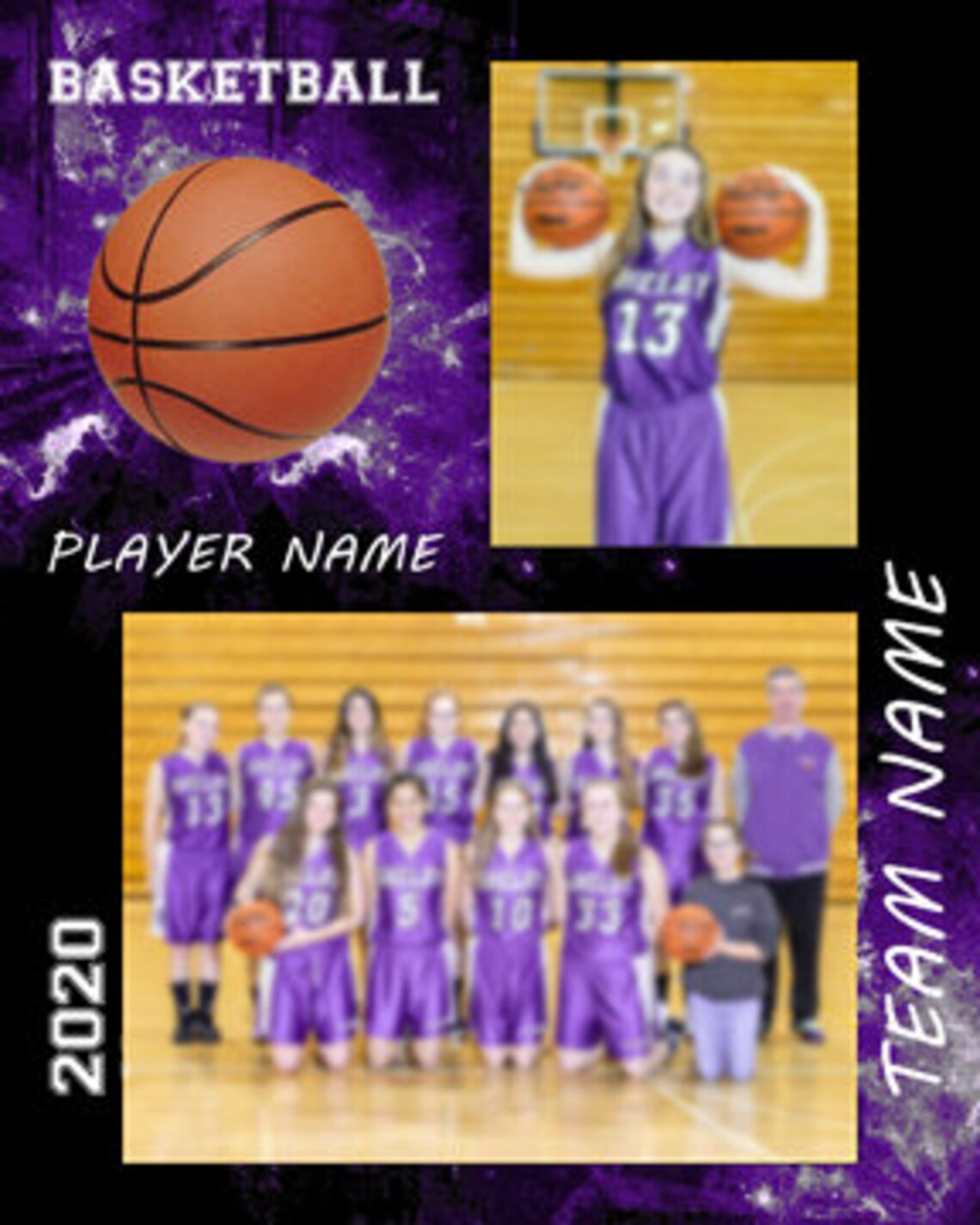 Basketball Memory Mate Template Sports Photography Scrapbook ...