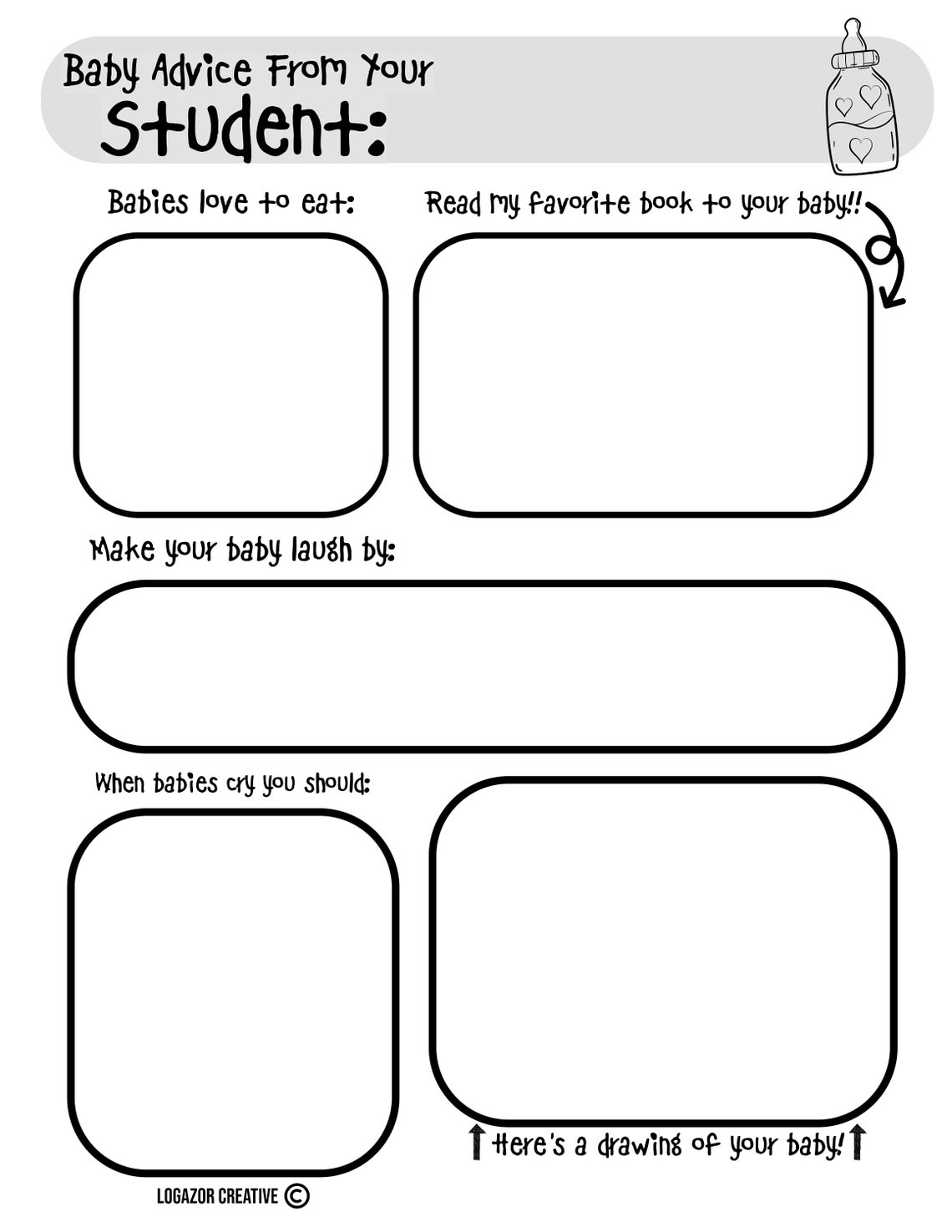 Student to Teacher Baby Advice Printable for Maternity Leave Gift Long ...