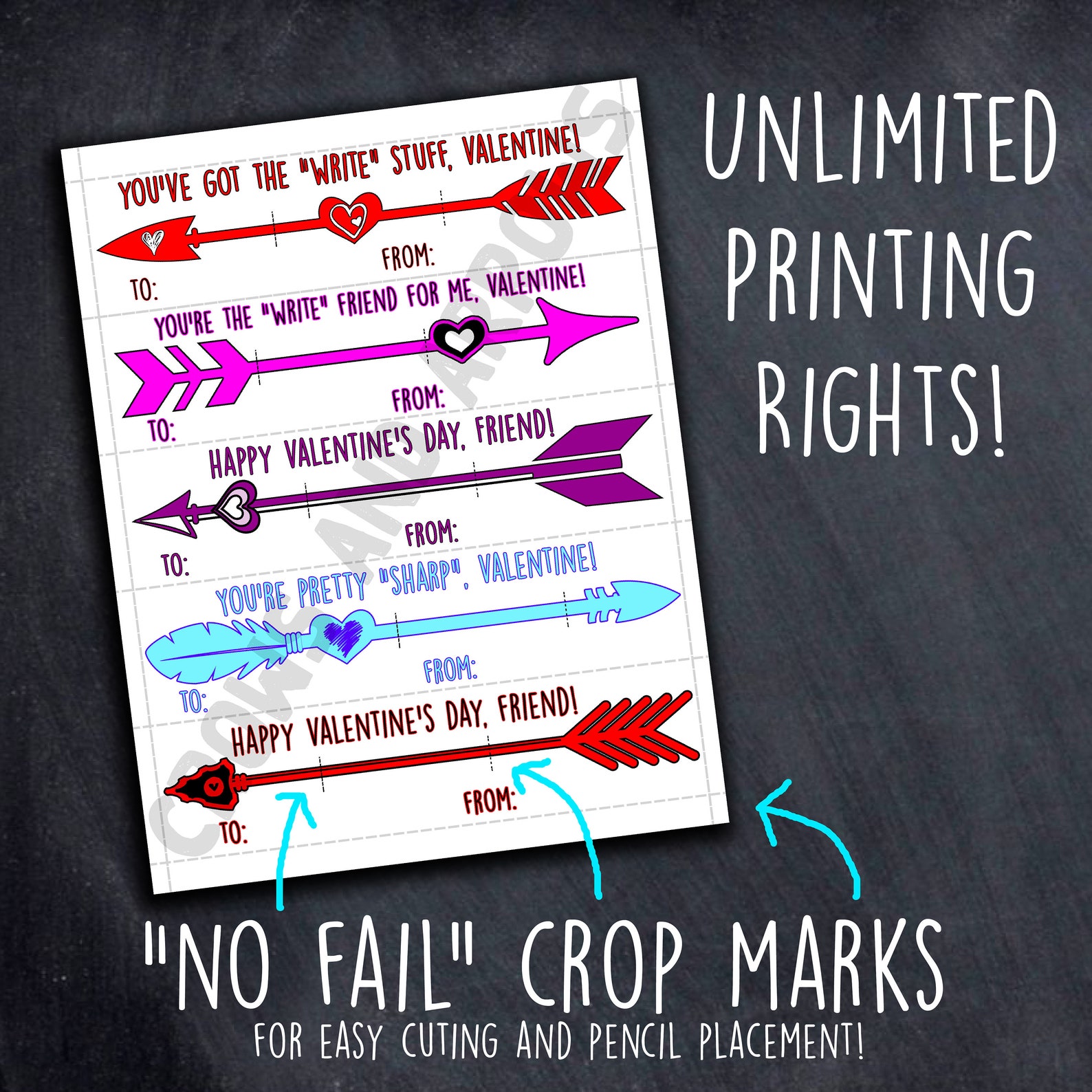 Valentine's Day Cards for Kids Class Printable Pencil Holder Cupid's ...