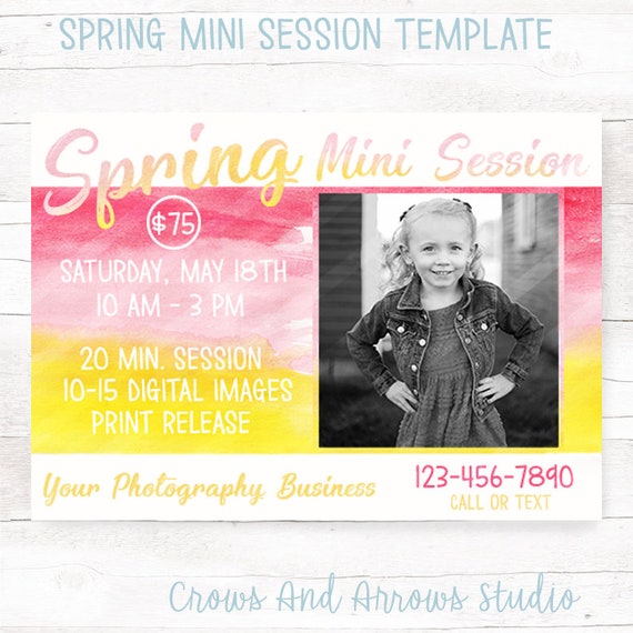 Spring Mini Session Template Photography Business | Etsy