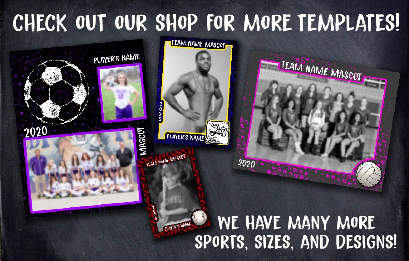 VOLLEYBALL Individual Wallet Photo Template Sports Photography ...