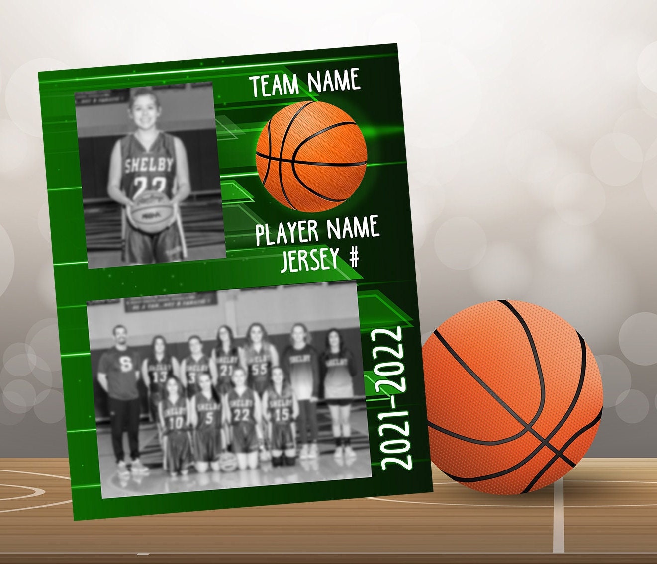 Basketball Memory Mate Template Sport Photography Scrapbook Photoshop ...