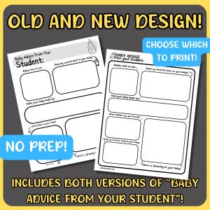 Student to Teacher Baby Advice Printable for Maternity Leave Gift! Long ...