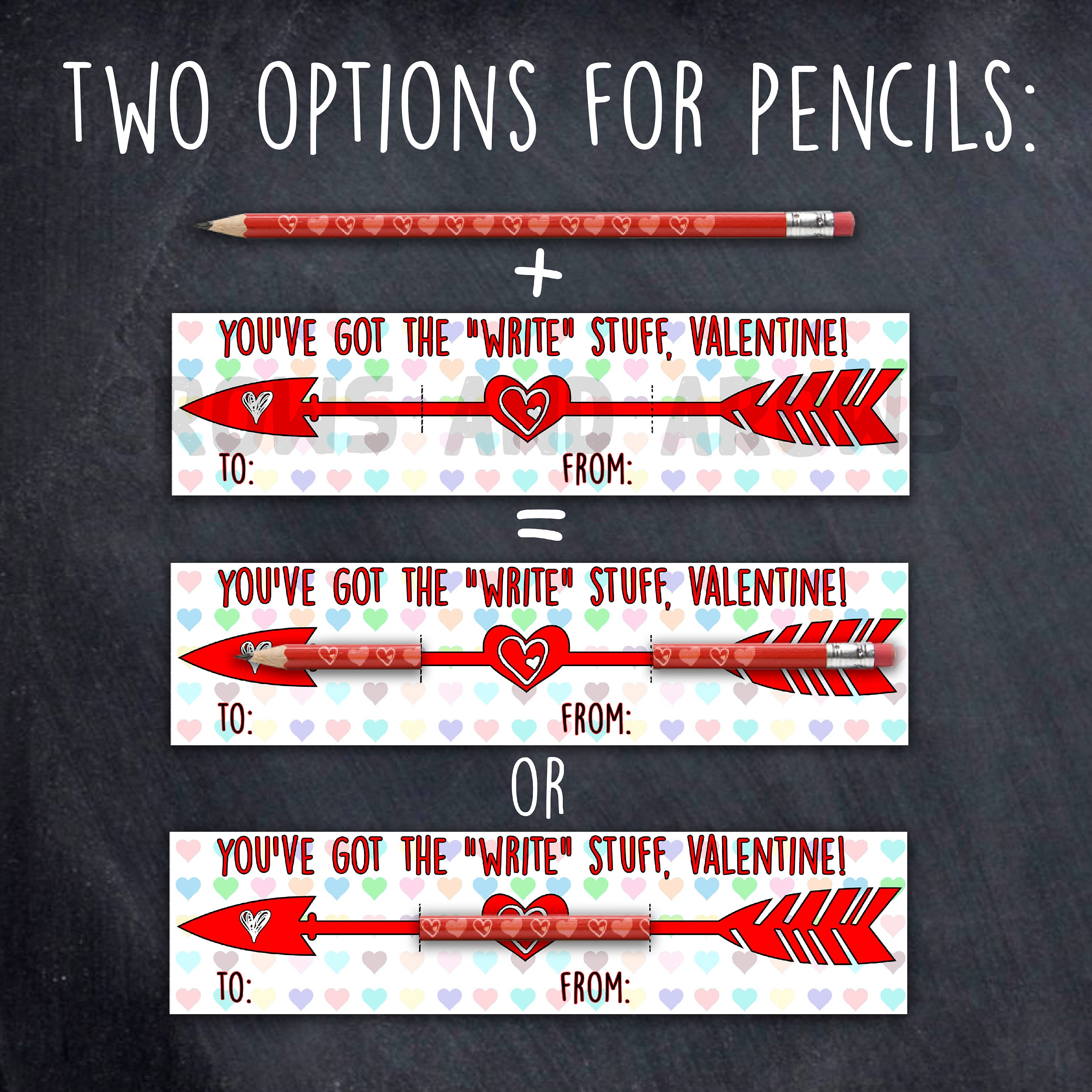 Valentine's Day Cards for Kids Class Printable Pencil Holder Cupid's ...