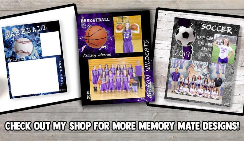 Soccer Memory Mate Template Sports Photography Scrapbooking Photoshop ...