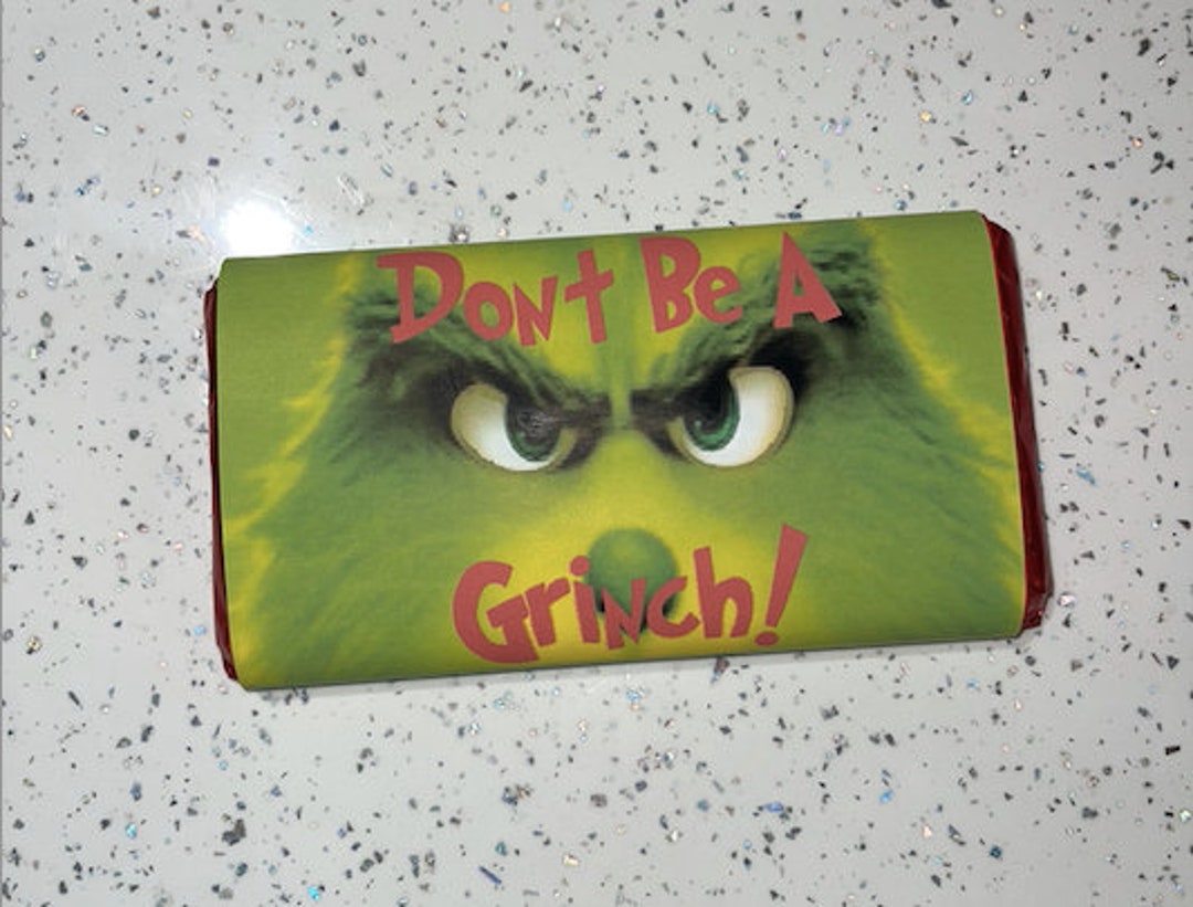 Grinch Chocolate Bar Elf Chocolate Chocolate Wrapper - Etsy