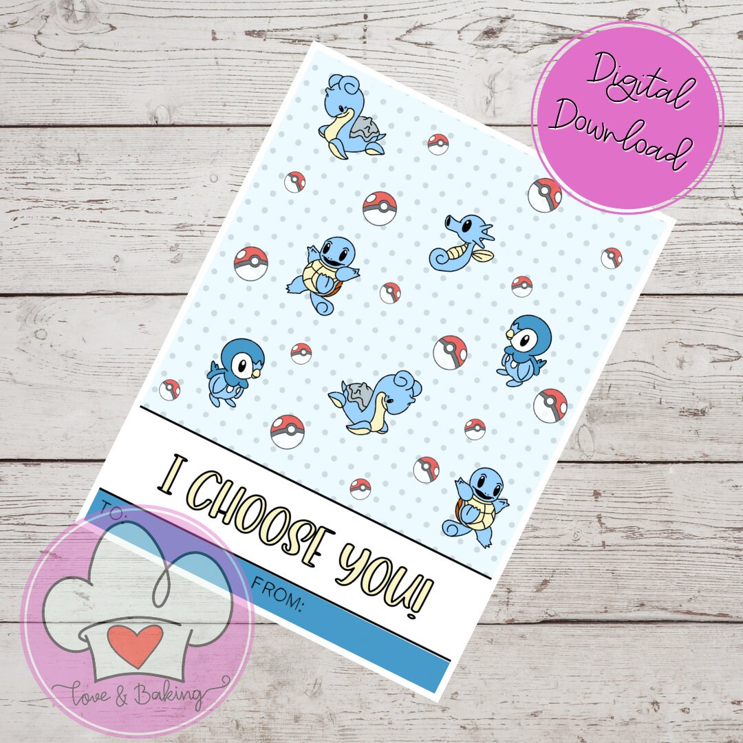 Valentines Printable Mini Cookie Card - Pokemon Multi Pack - Etsy