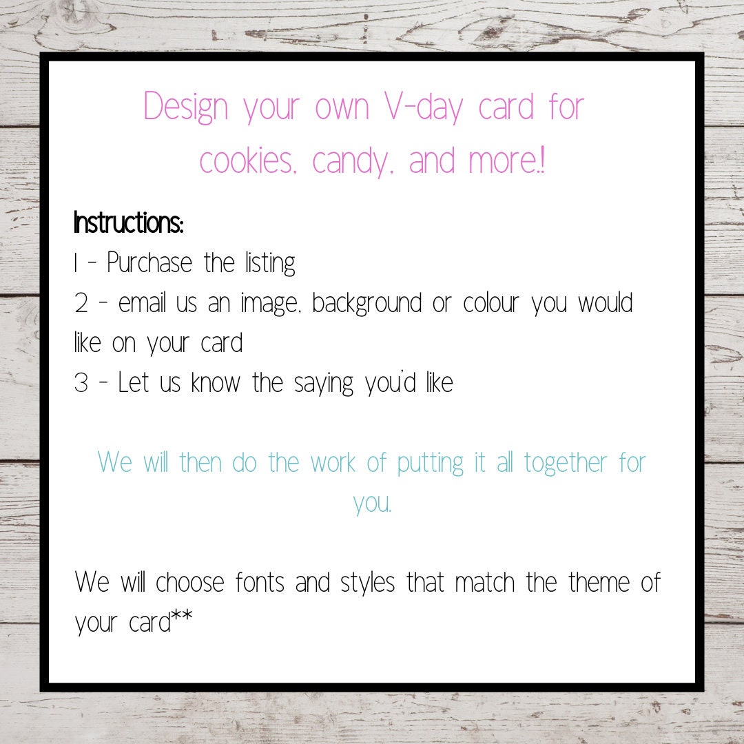 Customizable Printable Mini Cookie Card - Etsy