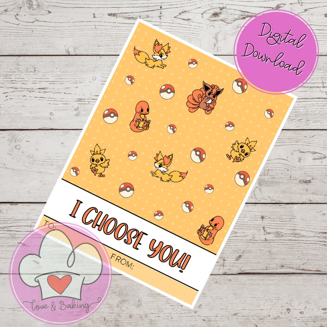 Valentines Printable Mini Keks Karte - Feuer Pokemon - Etsy Österreich