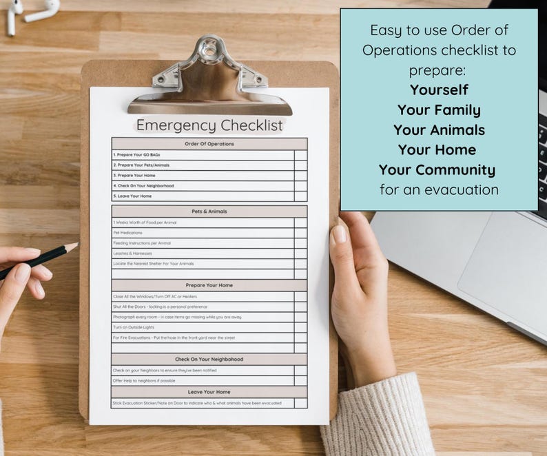 Printable Emergency Preparedness Checklist - Etsy