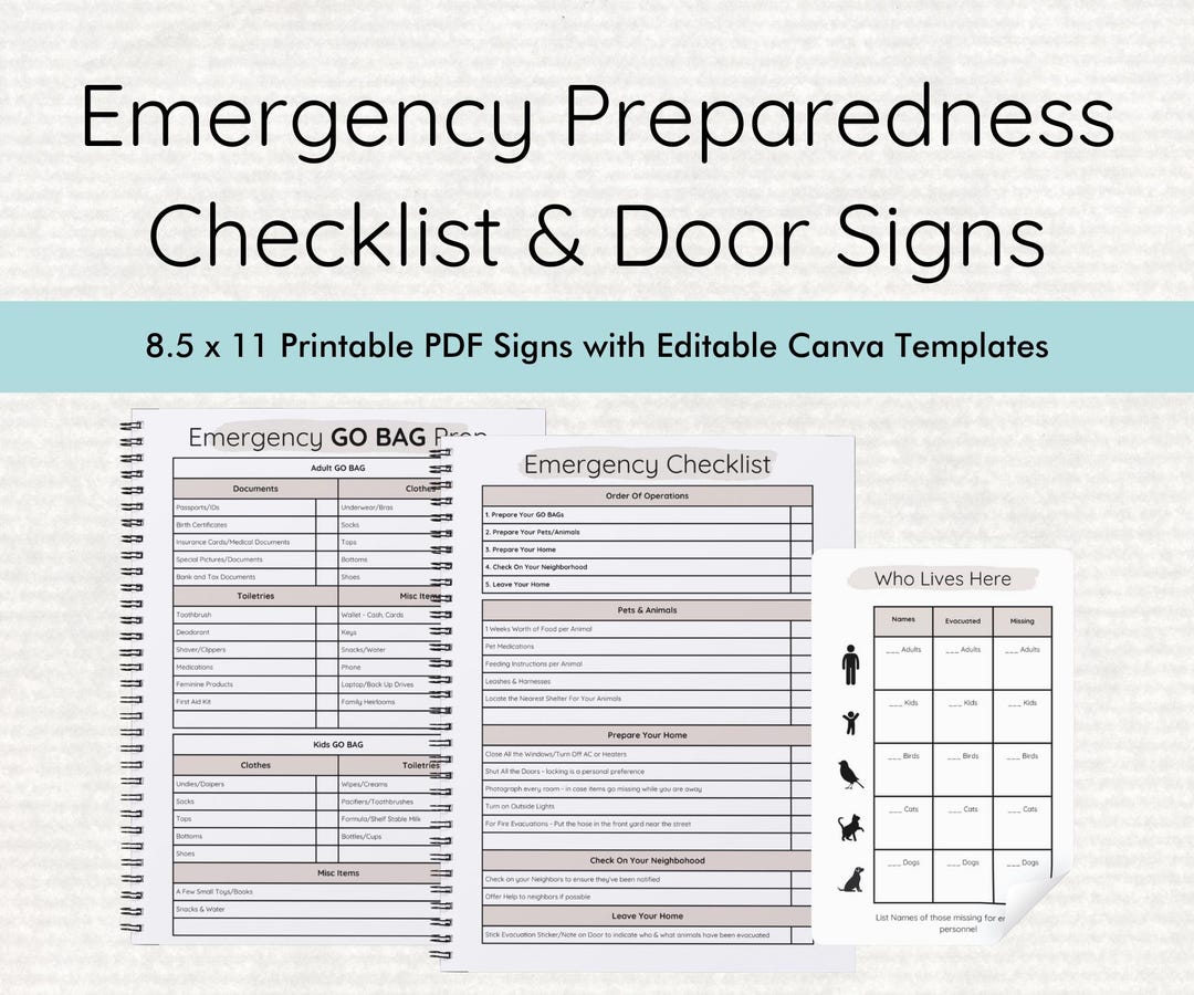Printable Emergency Preparedness Checklist - Etsy
