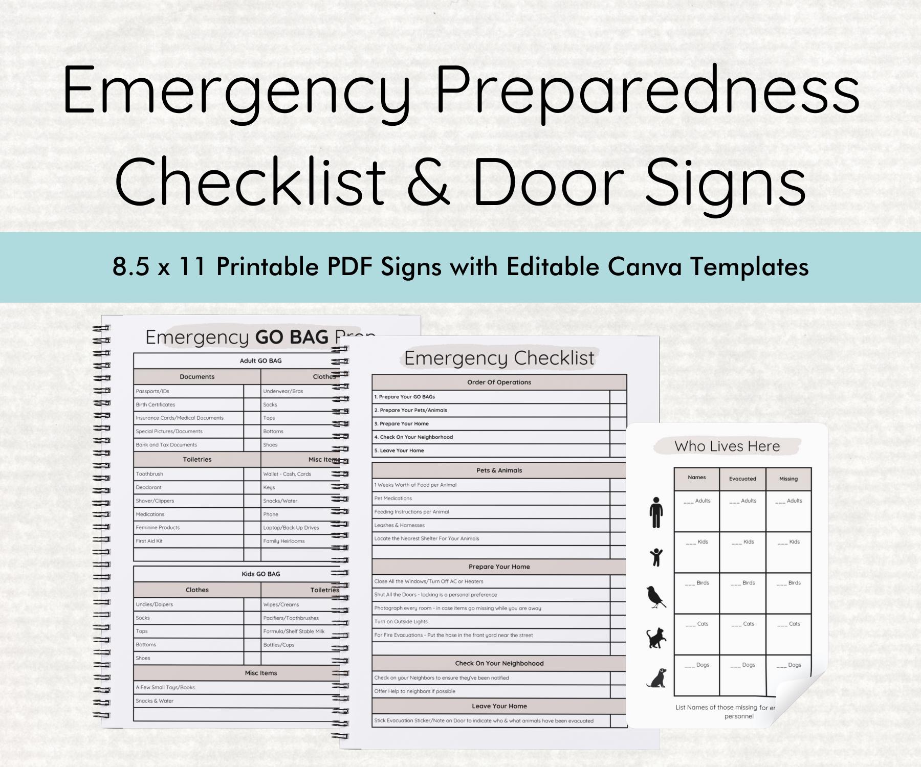 Disaster Procedure Checklist