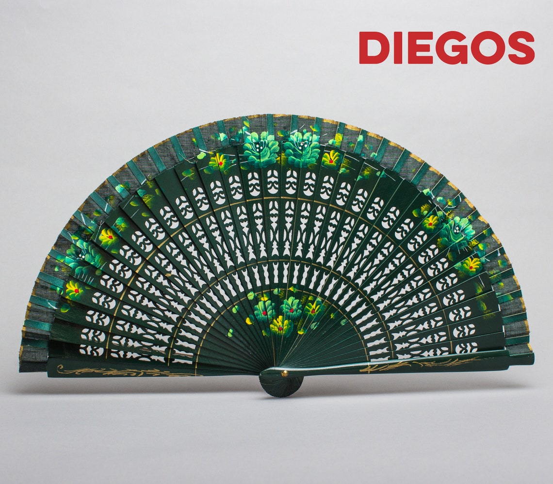 Hand painted Spanish Abanico hand fan made in Valencia | Etsy