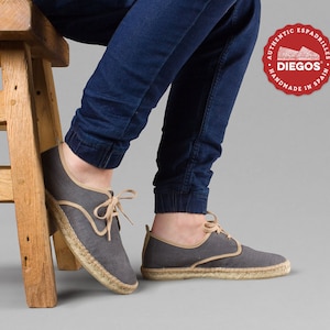 Spanish Espadrilles Shoes for Men in the Dark Gray Color, Handmade in ...