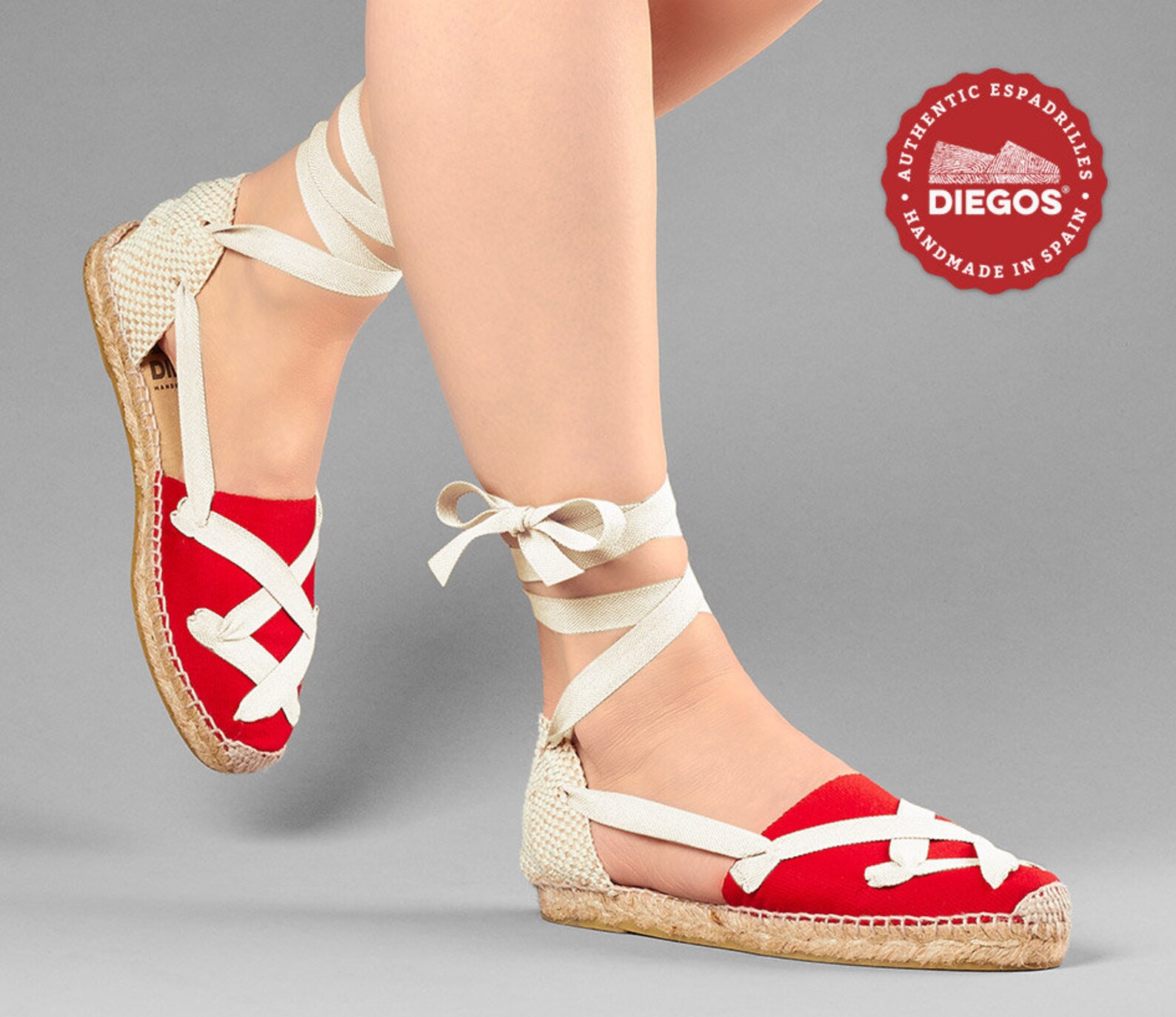 Custom Red Lola Espadrilles With Traditional Classic Laces in the Color ...