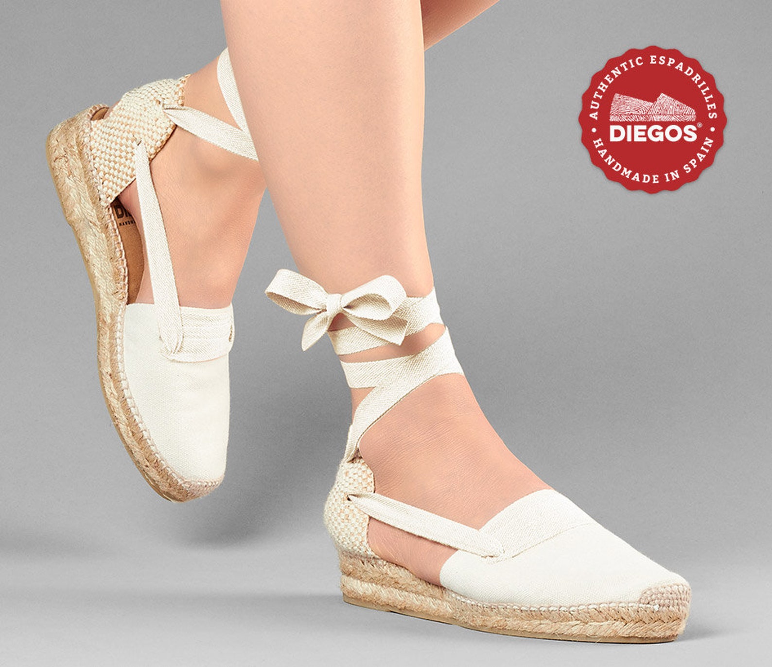 Basque Low Wedge Ivory Espadrilles Shoes Basque Laces | Etsy