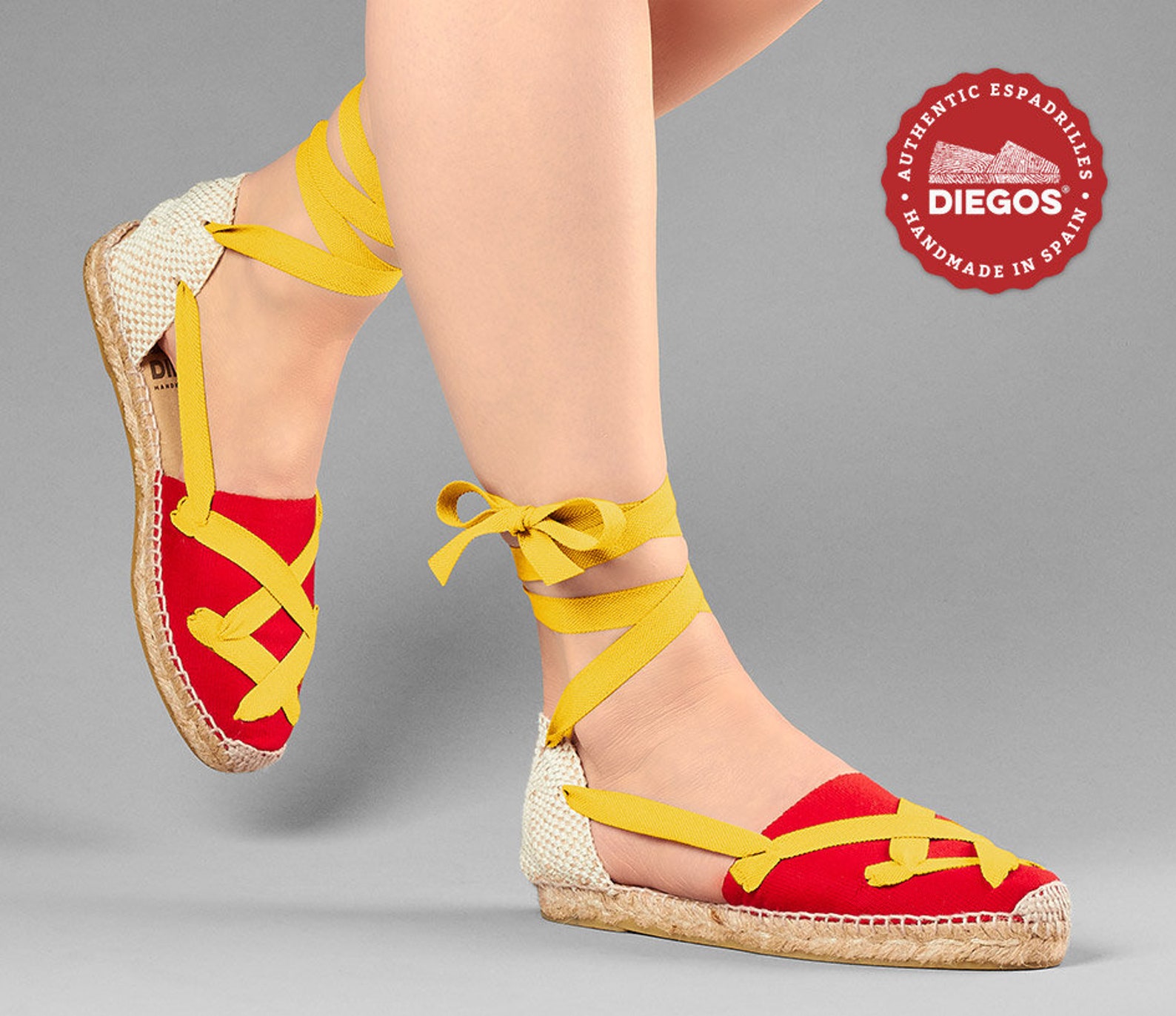 Custom Red Lola Espadrilles With Traditional Classic Laces in the Color ...