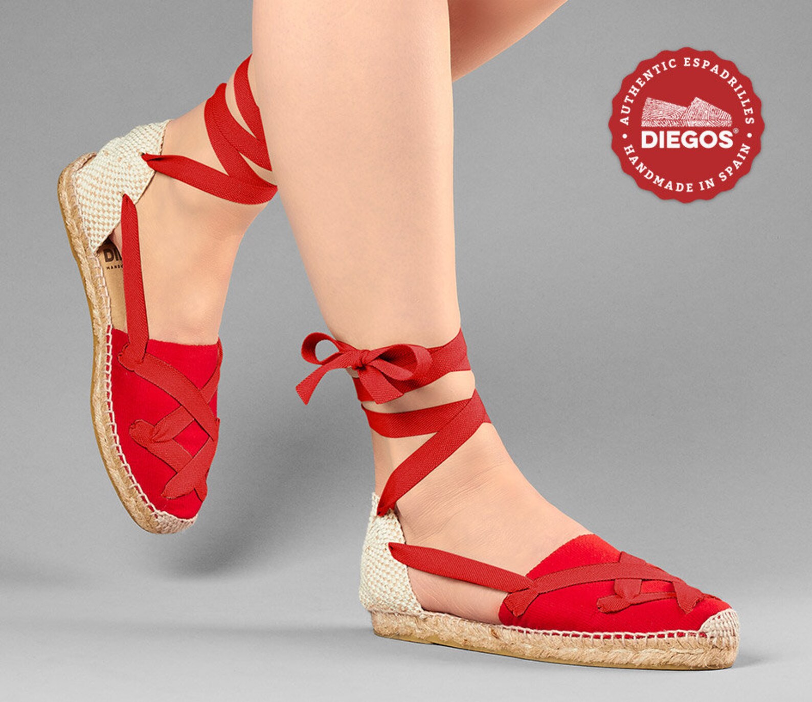 Custom Red Lola Espadrilles With Traditional Classic Laces in the Color ...