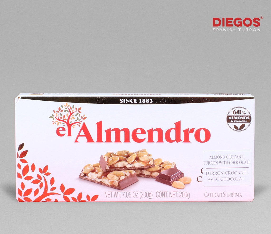 El Almendro Crocanti Turron With Chocolate and Whole Almonds - Etsy