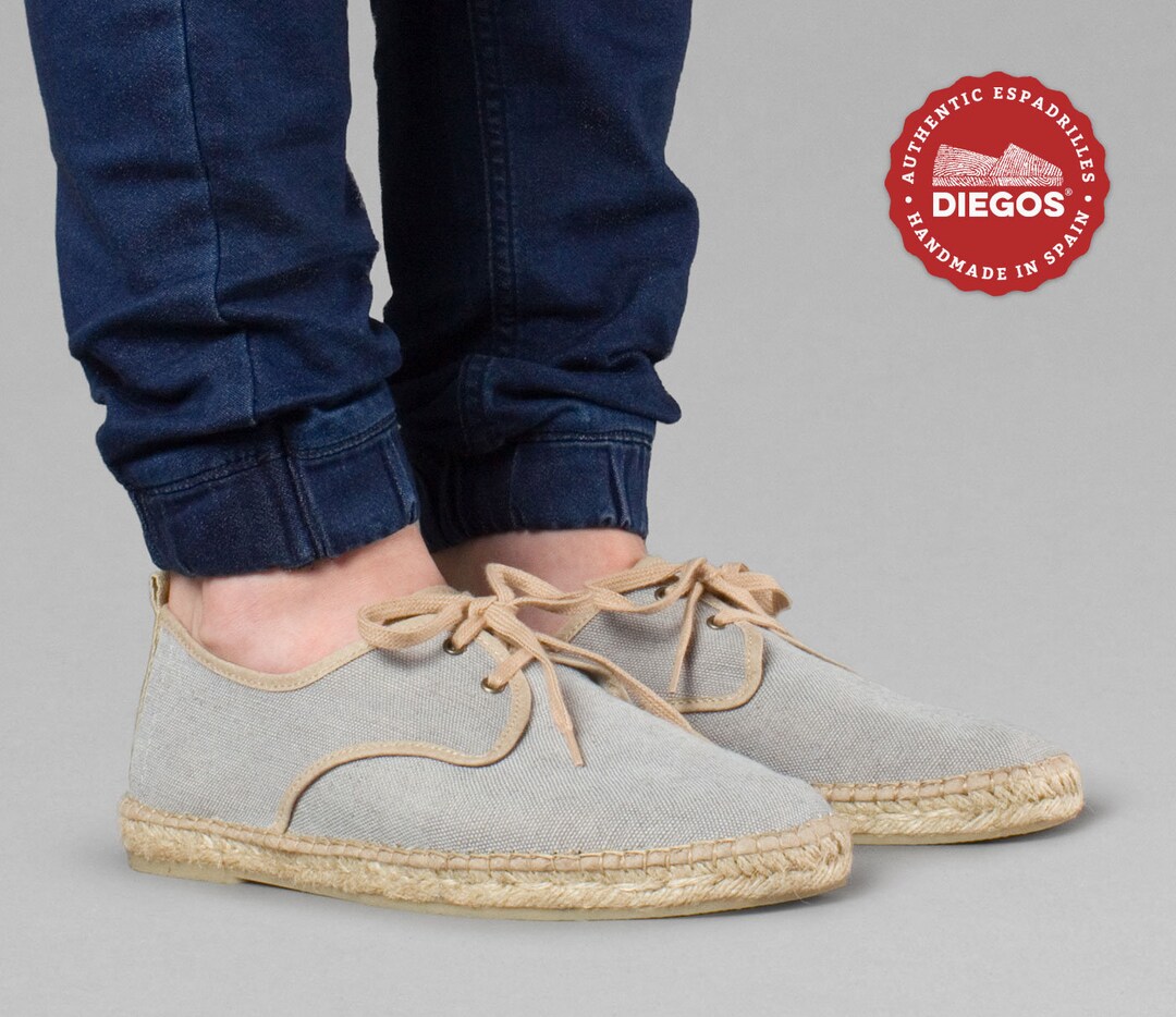 Spanish Espadrilles Shoes for Men in the Light Gray Color, Handmade in ...