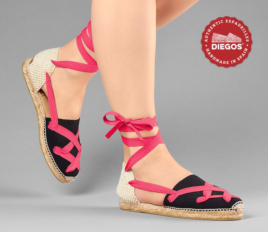 Custom Black Lola Espadrilles With Traditional Classic Laces in the ...