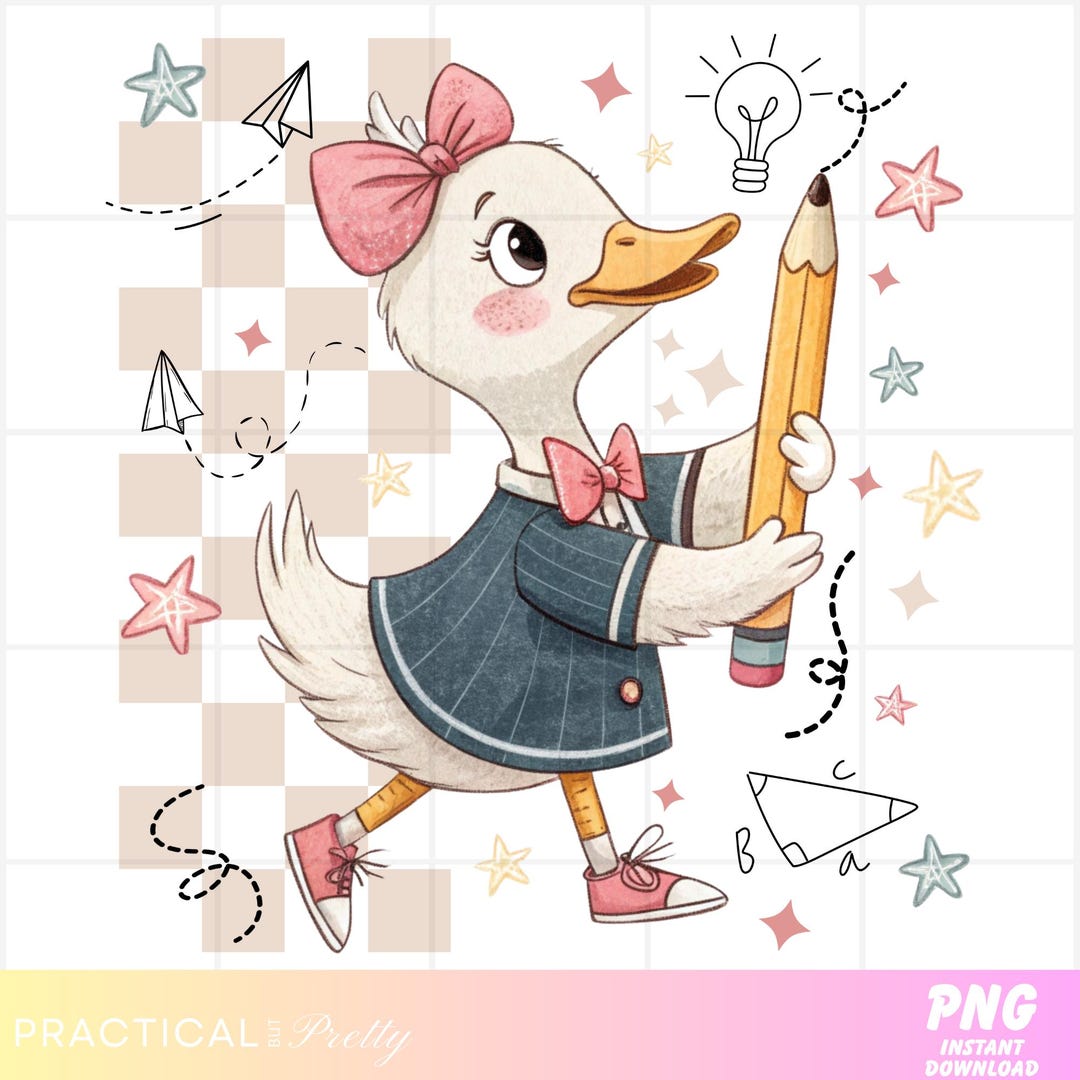 Silly Goose PNG Pencil Bow Clipart | Girly Back to School Bow PNG ...