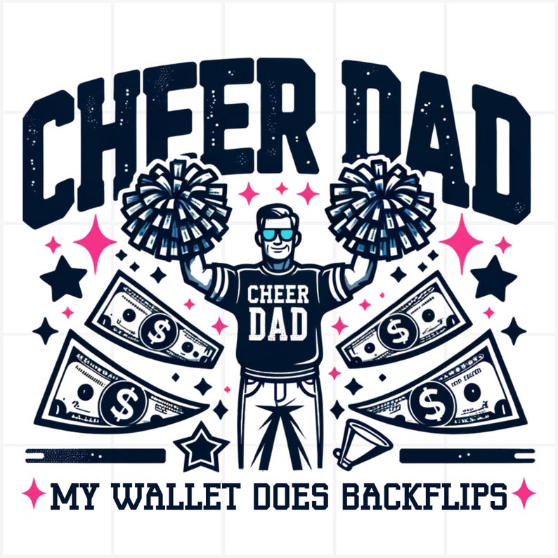Cheer Dad PNG for Cheer Dad Shirt - Cheerleading PNG for Sublimation ...