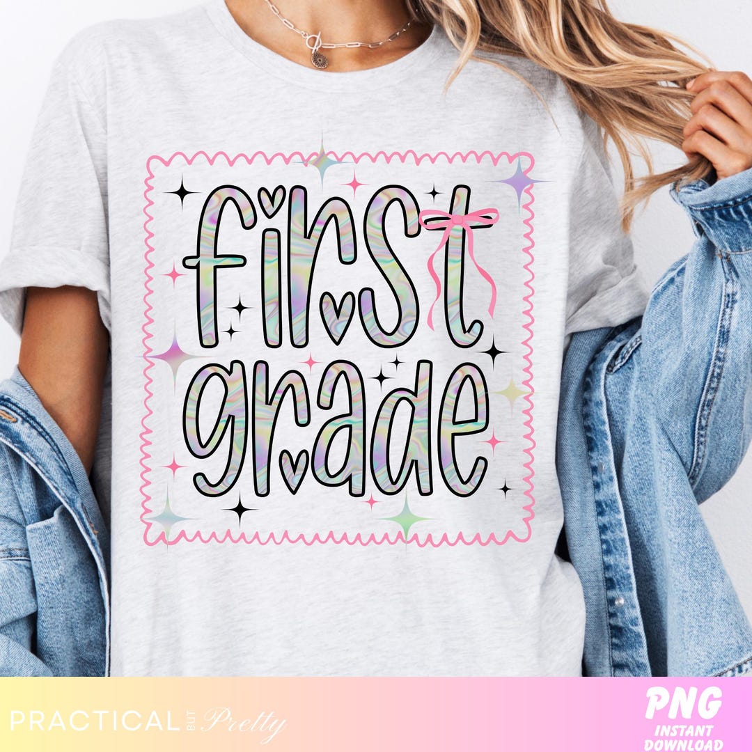 First Grade PNG - Pencil Bow PNG - 1st Grade Shirt Design - Preppy Bow ...
