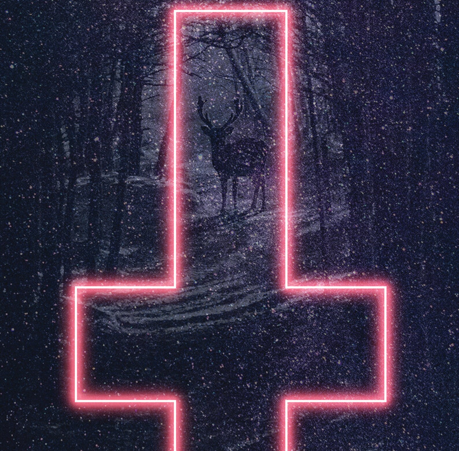 Synthwave Neon Cross, Digital Download Art Printable Poster Home Decor ...