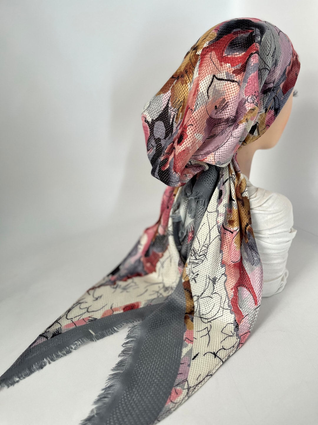 NEW! Pre-tied Scarf for Women, Handmade Tichel Bandana, Light Cotton ...