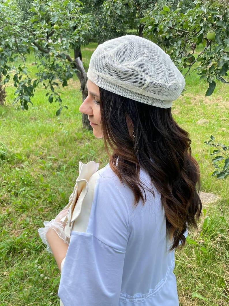 Cute Vintage Summer Beret for Women. Beige Elegant Beret for Her ...