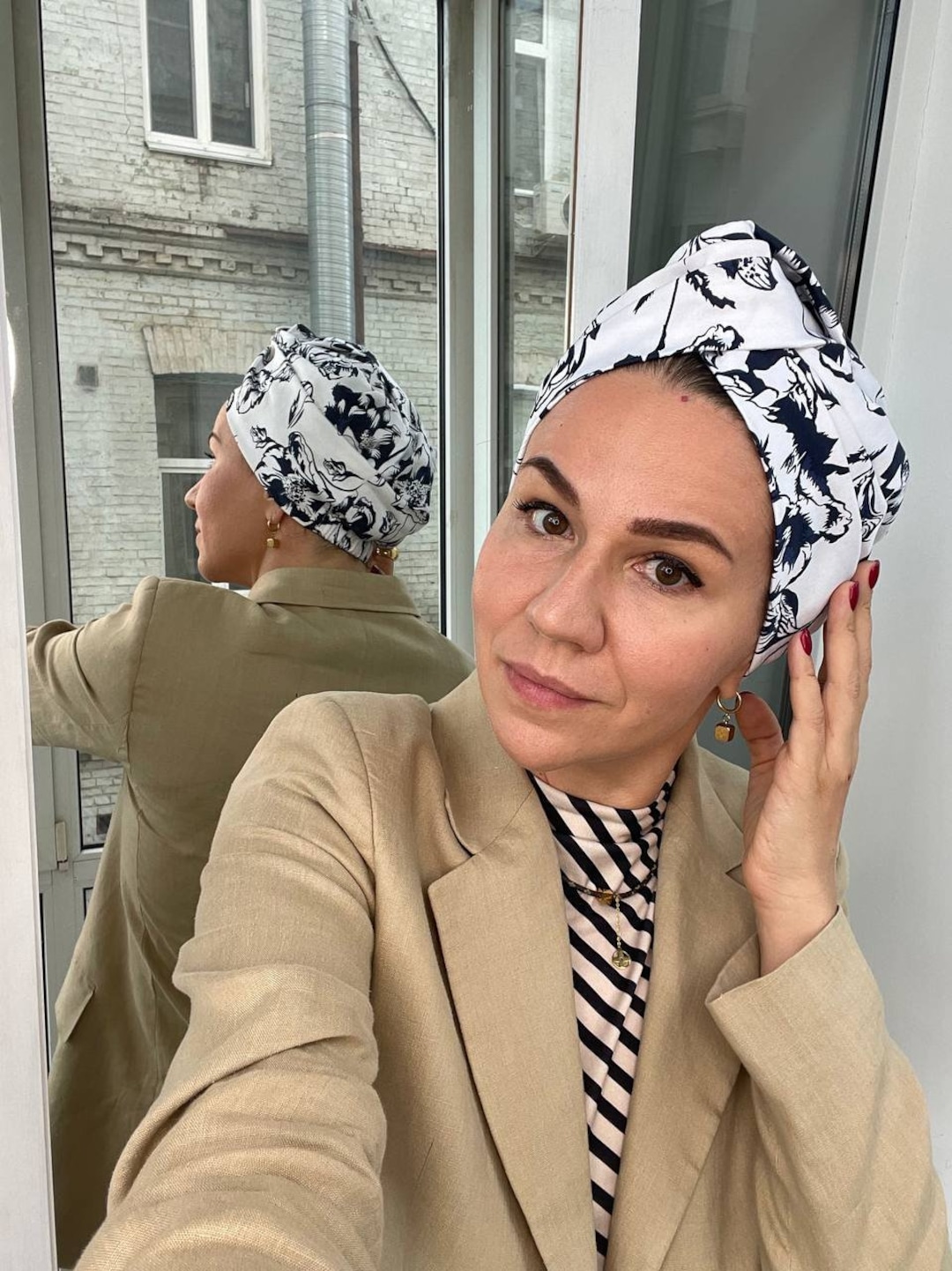 NEUER stilvoller einzigartiger Turban mit verstellbarem Band, bequemes ...