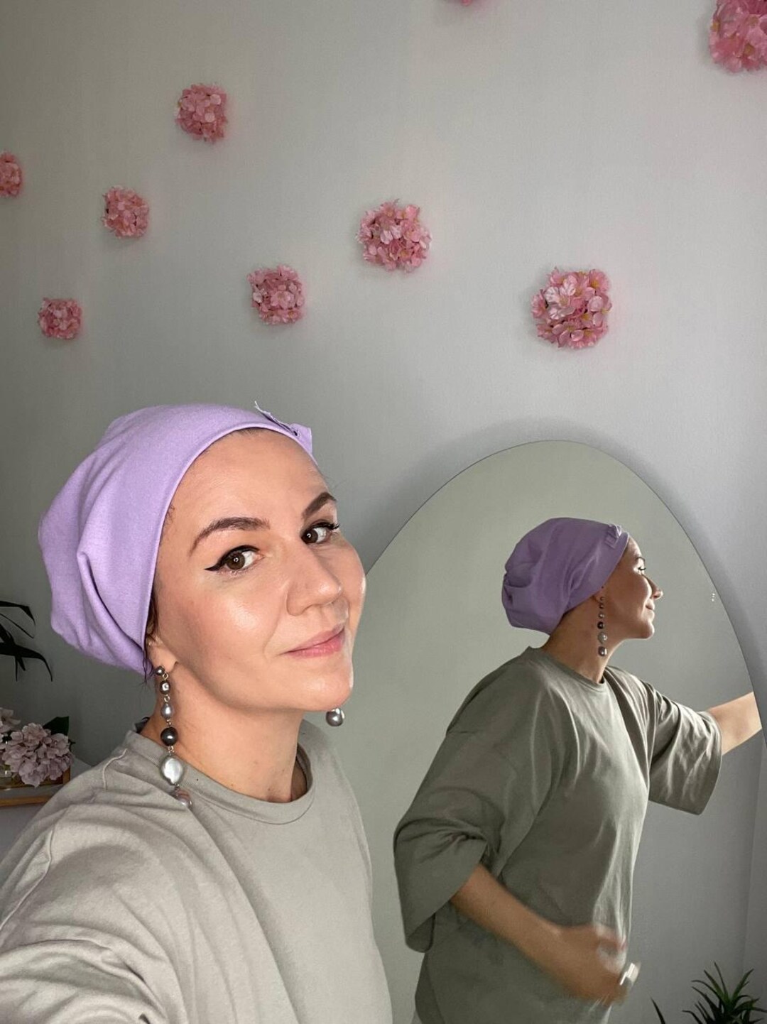 Linen Summer Beanie for Women. Lightweight Chemo Hats for Her. Casual ...