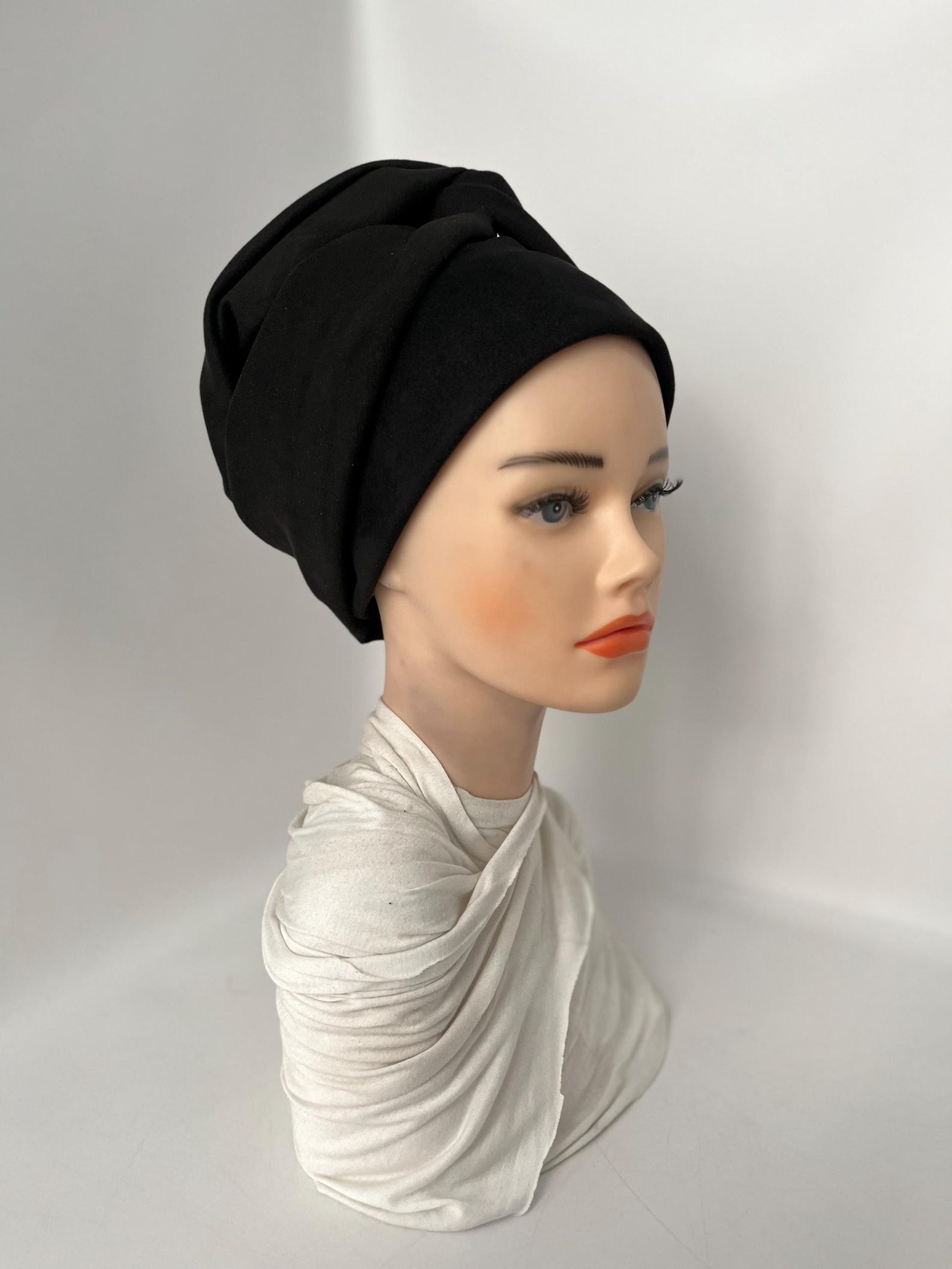 Stylish Adjustable Black Turban - Pre-tied Casual Scarf Gift for Her ...