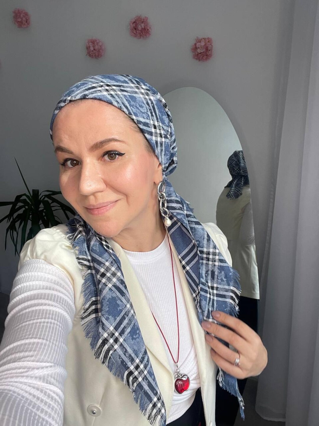 Pre-tied Bandana With Washing Effect for Women. Autumn Cute Headscarf ...