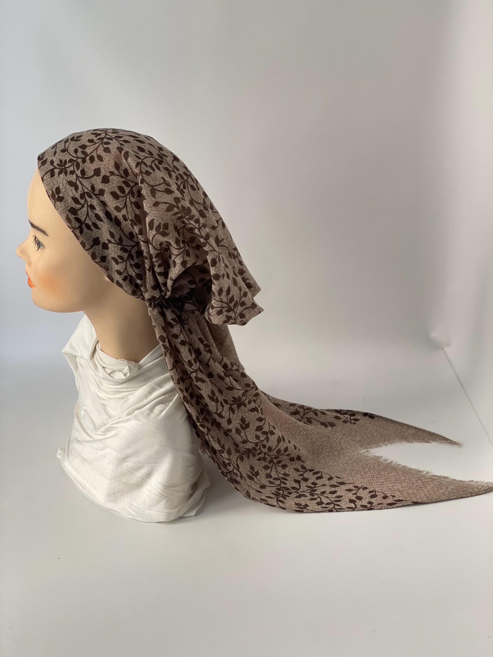 New! Pre-tied Headscarf With Long Tails. Handmade Grip Bandana for ...