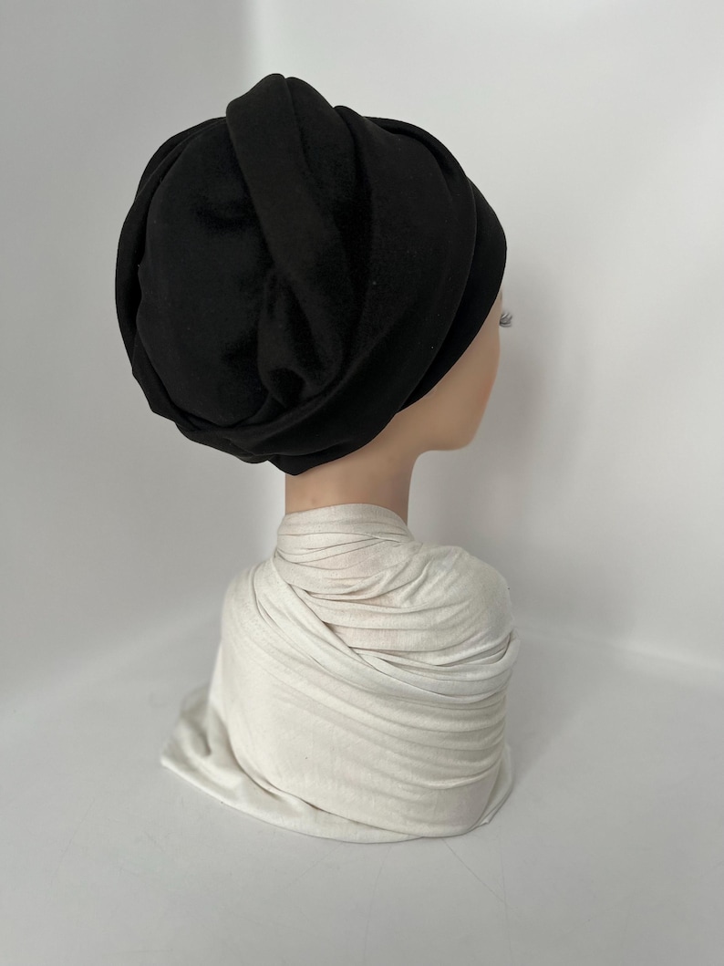Stylish Adjustable Black Turban - Pre-tied Casual Scarf Gift for Her ...