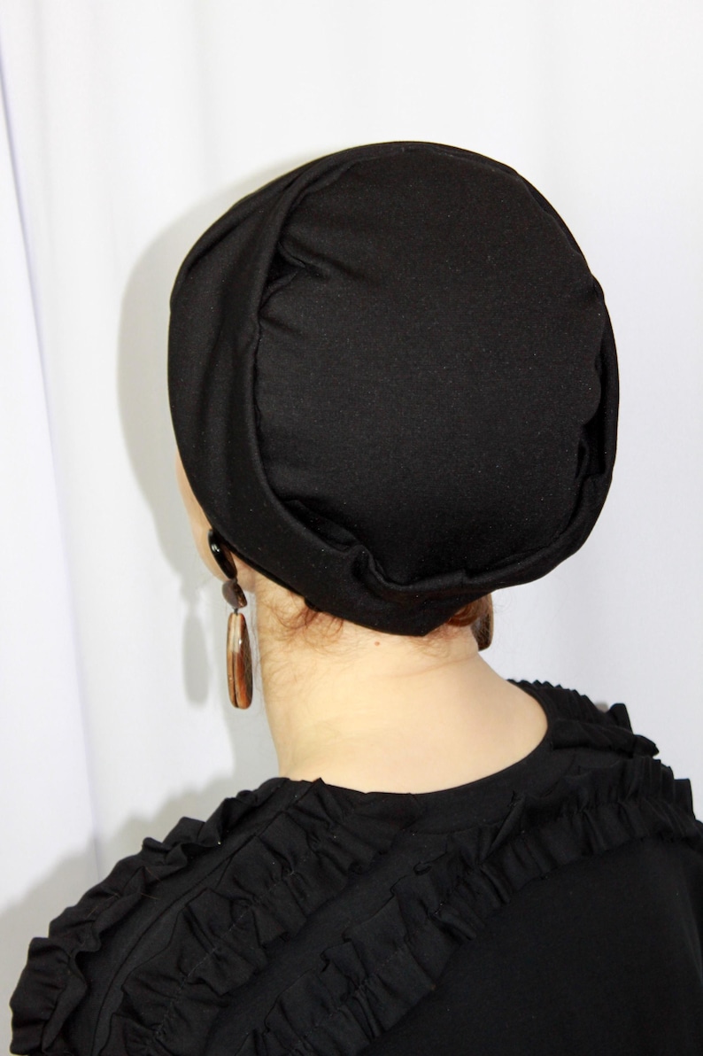 Stylish Adjustable Black Turban Pre-tied Casual Scarf Gift for Her ...