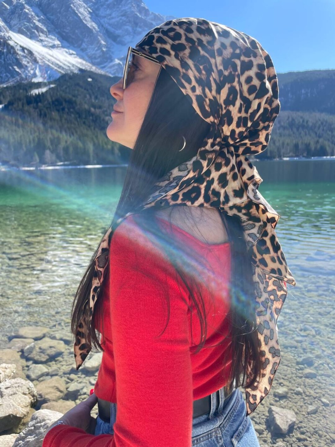 Pre-tied Bandana With Leopard Print for Womensummer Cute Headscarf for ...