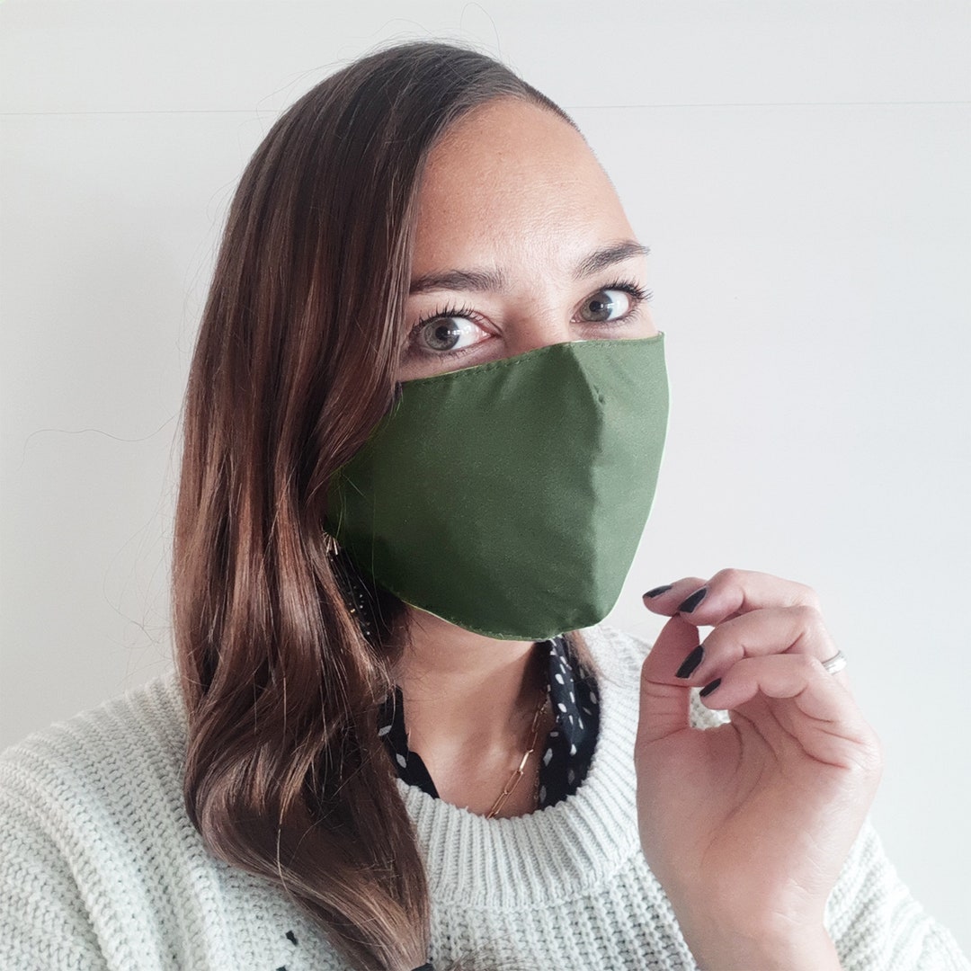 Army Green Washable Face Mask Basic 100% Cotton Mouth Mask - Etsy