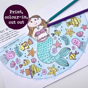 Printable Mermaid Paper Doll Craft Activity, Paper Craft Kit, Make Your ...
